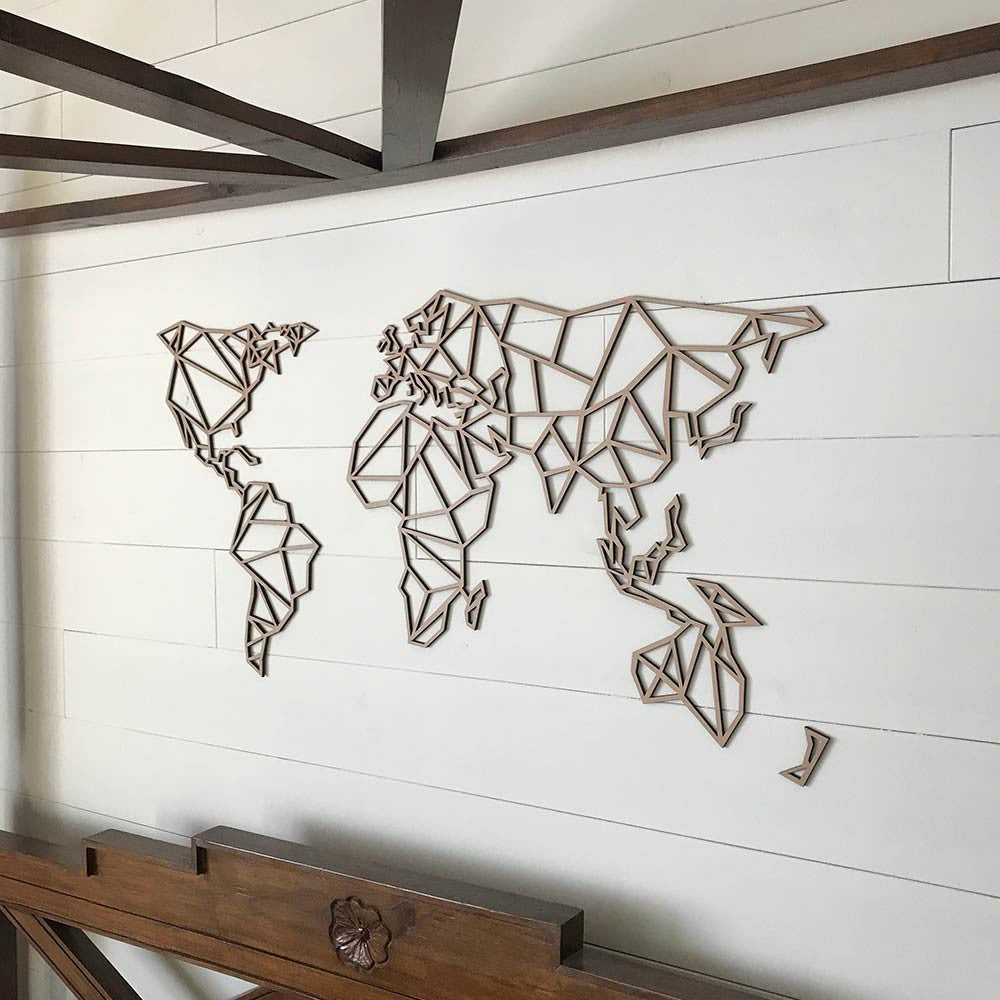 Geometric MDF world map – WeLoveCut